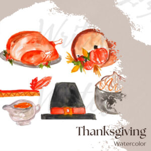 Watercolor Thanksgiving Clipart – MasterBundles