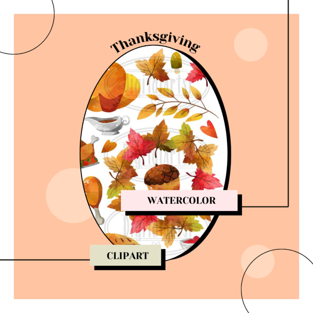 Watercolor Thanksgiving Clipart | Master Bundles