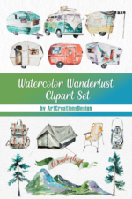 Watercolor Wanderlust Clipart Set – MasterBundles