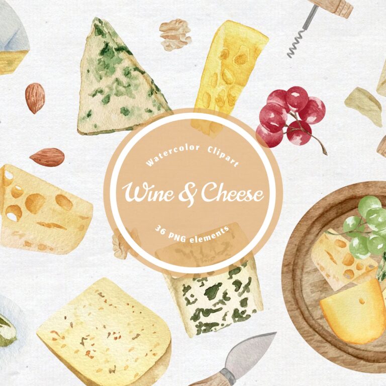 Watercolor Cheeses Clipart, Cheeses Clip Art, Cheese Clipart ...
