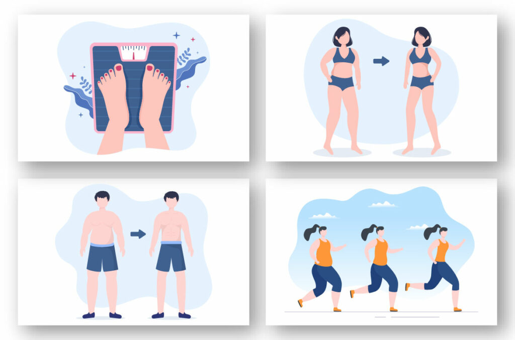10 Weight Loss Flat Illustration - MasterBundles