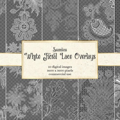 White Floral Lace Overlays | Master Bundles