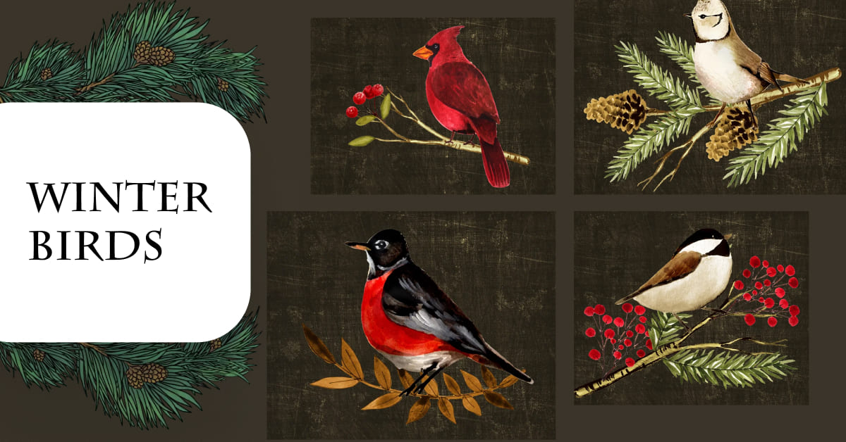 Winter Birds Illustrations – MasterBundles