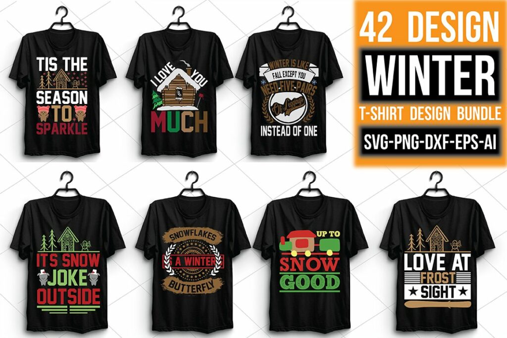 Winter T-shirt Design Bundle – MasterBundles