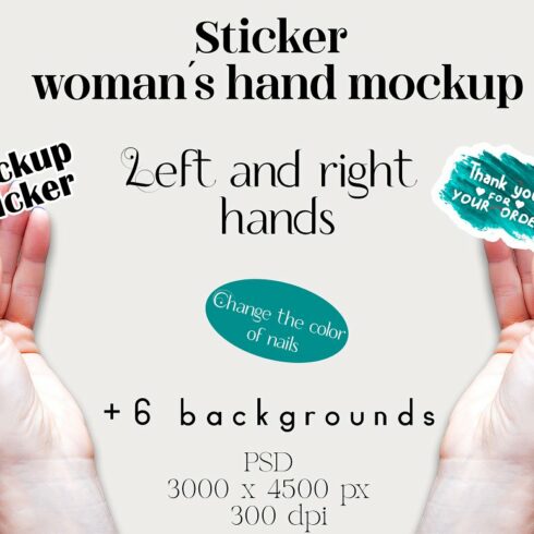 Woman Hand Sticker Mockup Psd File | Master Bundles