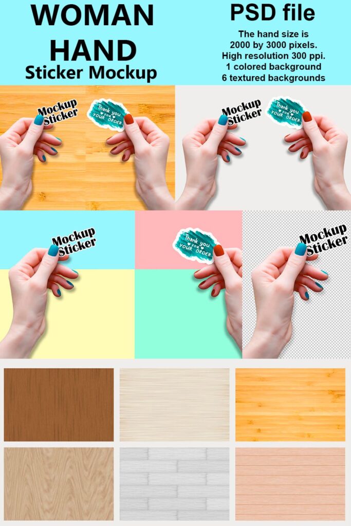 Woman Hand Sticker Mockup – MasterBundles