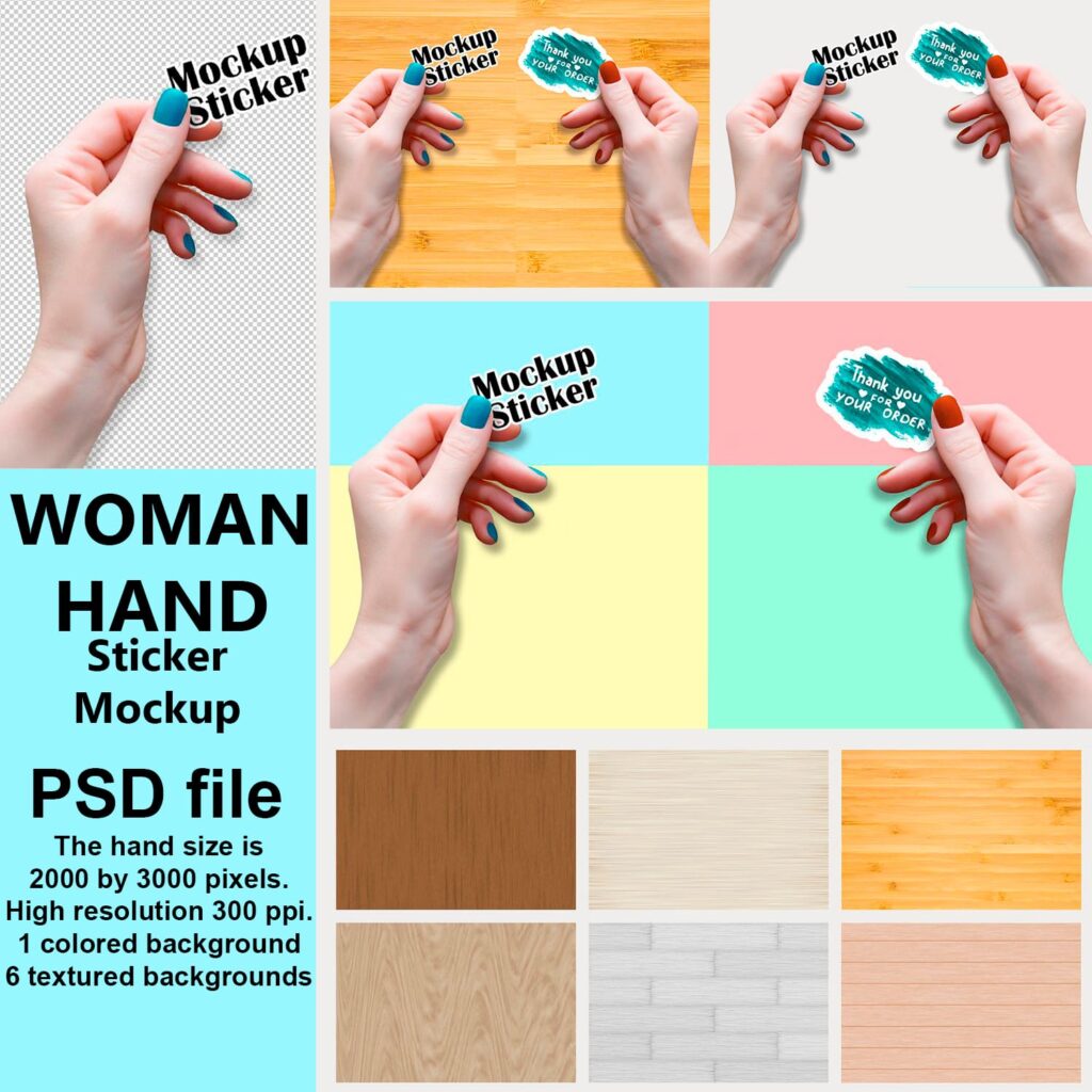 Woman Hand Sticker Mockup Psd File | Master Bundles