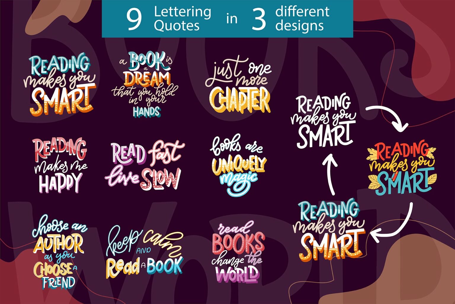 Lettering Quotes about Books – MasterBundles