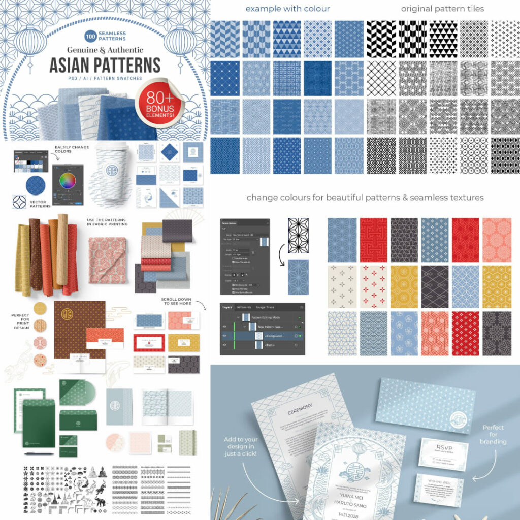 100 Asian Patterns – MasterBundles