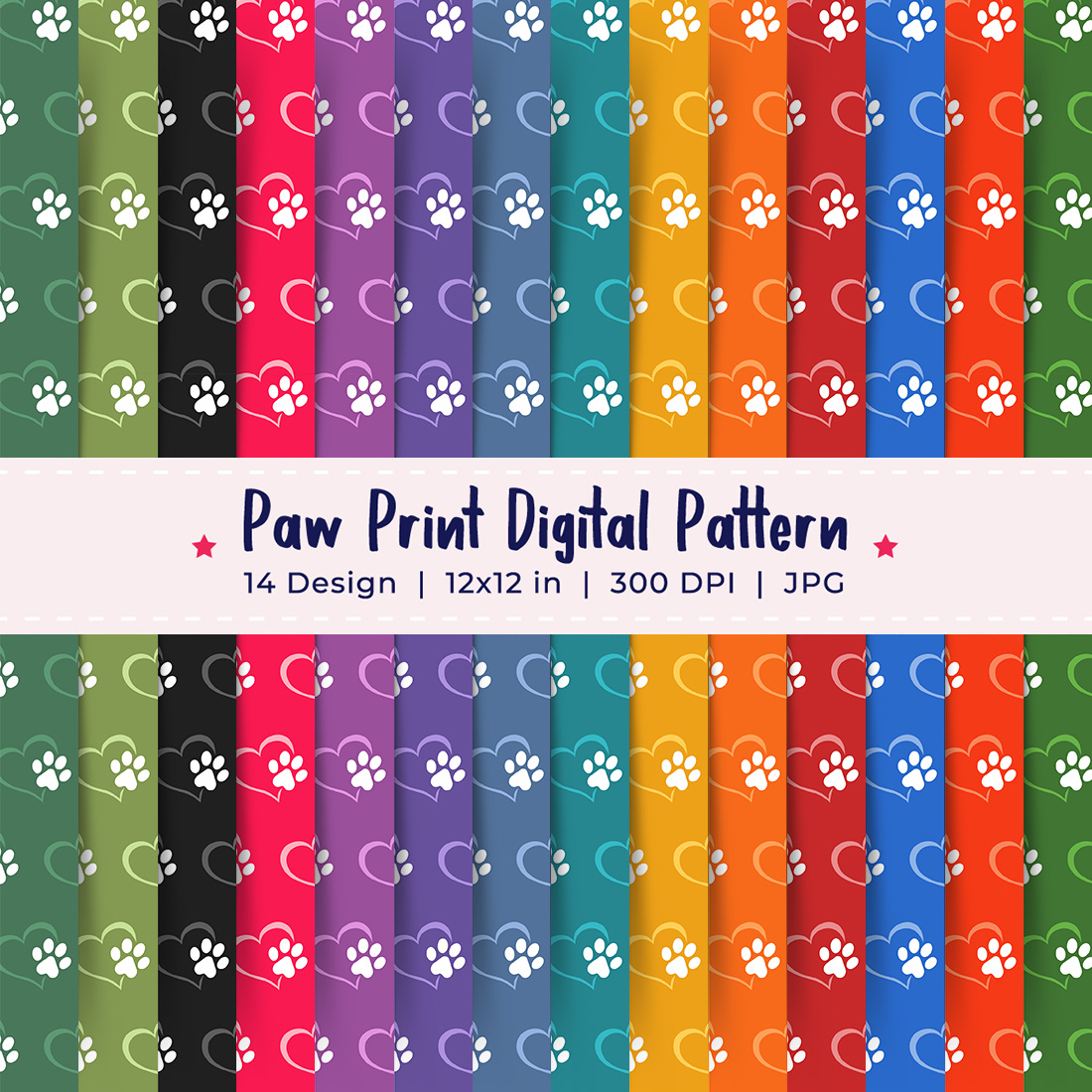 Paw Print Patterns Design - MasterBundles