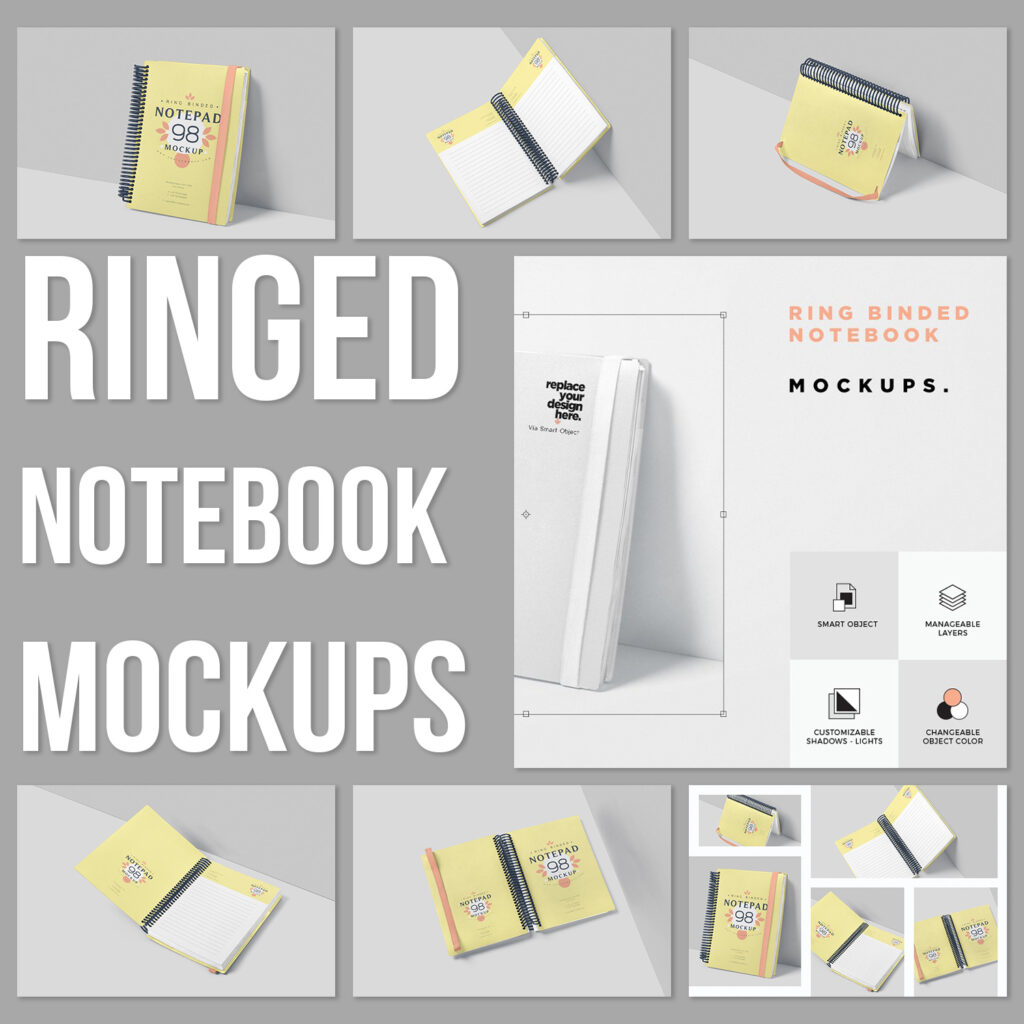 Ringed Notebook Mockups – MasterBundles