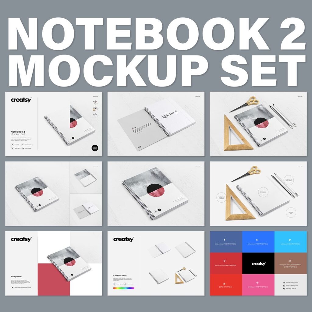 Notebook 2 Mockup Set – MasterBundles