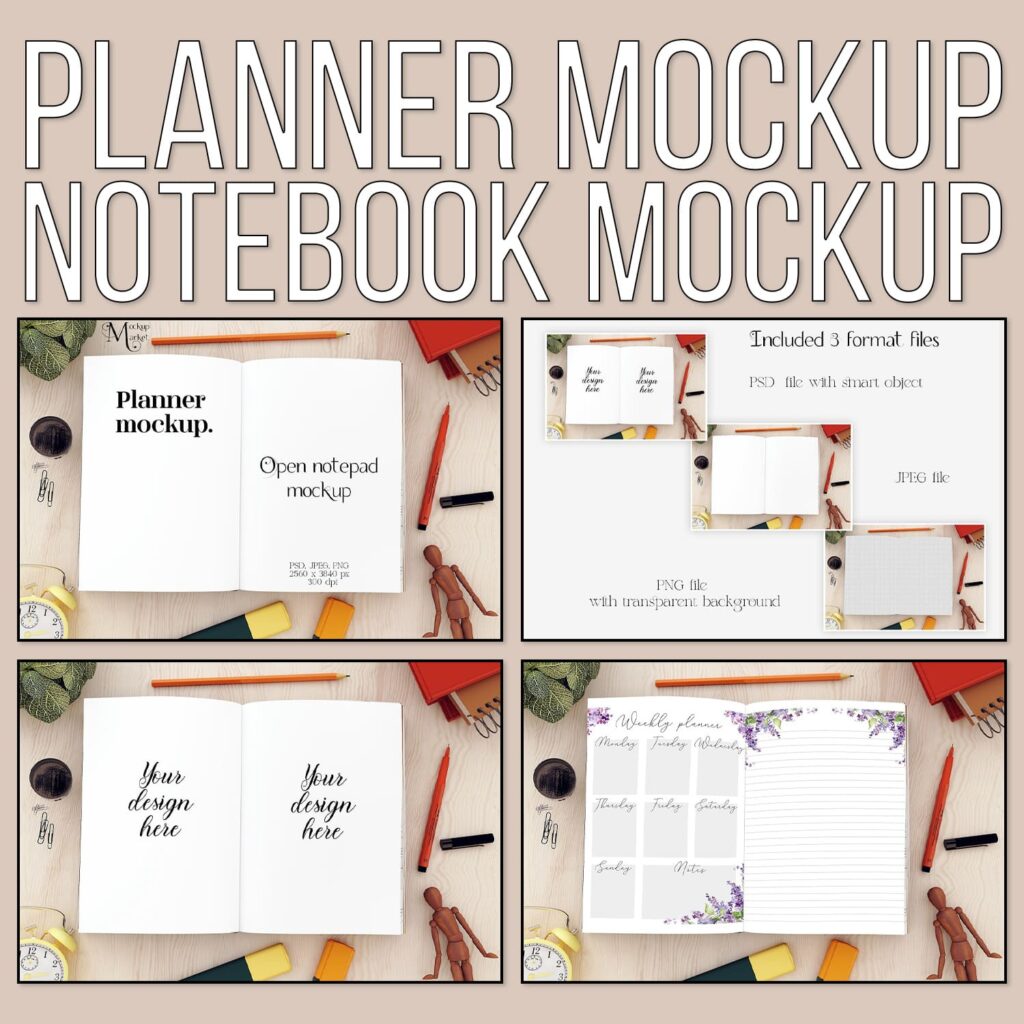 Planner Mockup. Notebook Mockup – MasterBundles