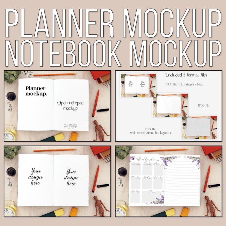 Planner Mockup. Notebook Mockup – MasterBundles