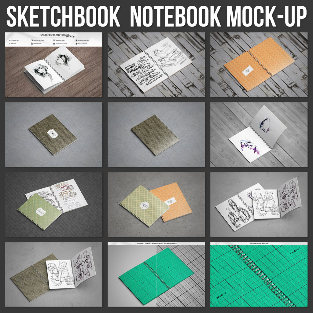 Sketchbook Notebook Mock-Up – MasterBundles