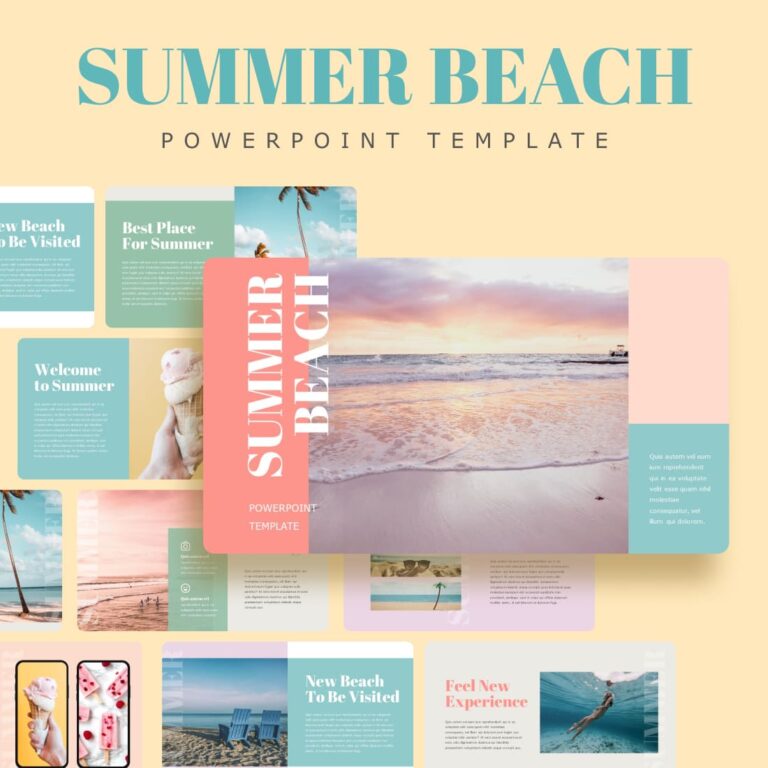 Summer Beach Powerpoint Template – MasterBundles