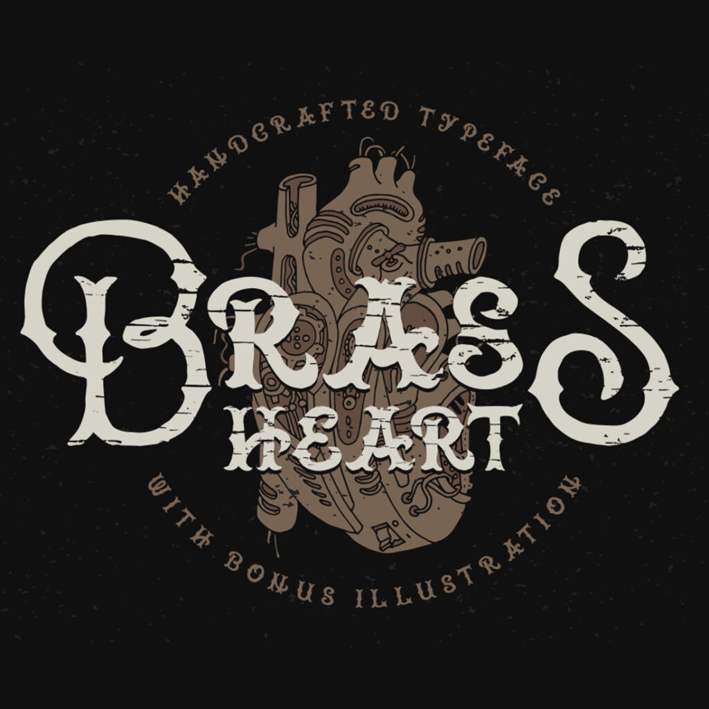 Brass heart font - MasterBundles