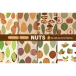 Vector Set Of Seamless Patterns With Nuts – MasterBundles