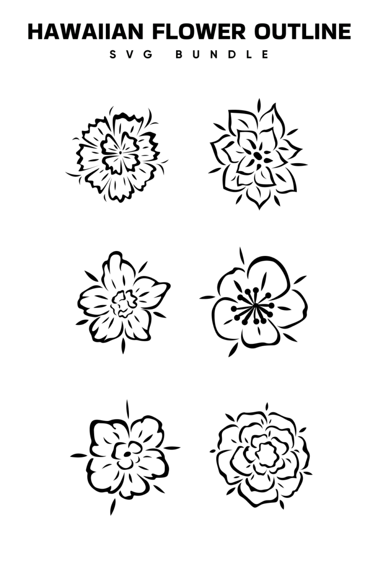 Hawaiian Flower Outline SVG – MasterBundles