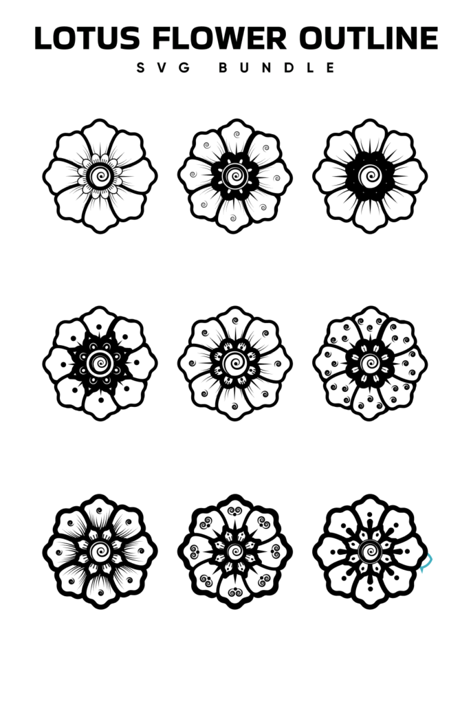 Lotus Flower Outline SVG – MasterBundles