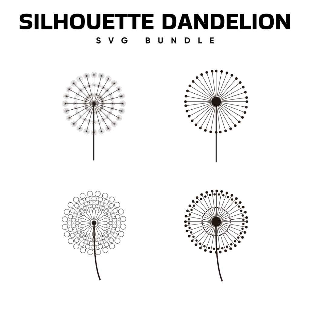 Silhouette Dandelion SVG – MasterBundles
