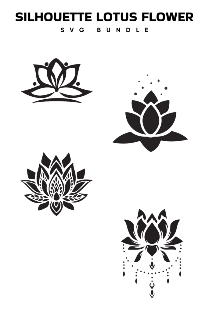 Silhouette Lotus Flower SVG – MasterBundles