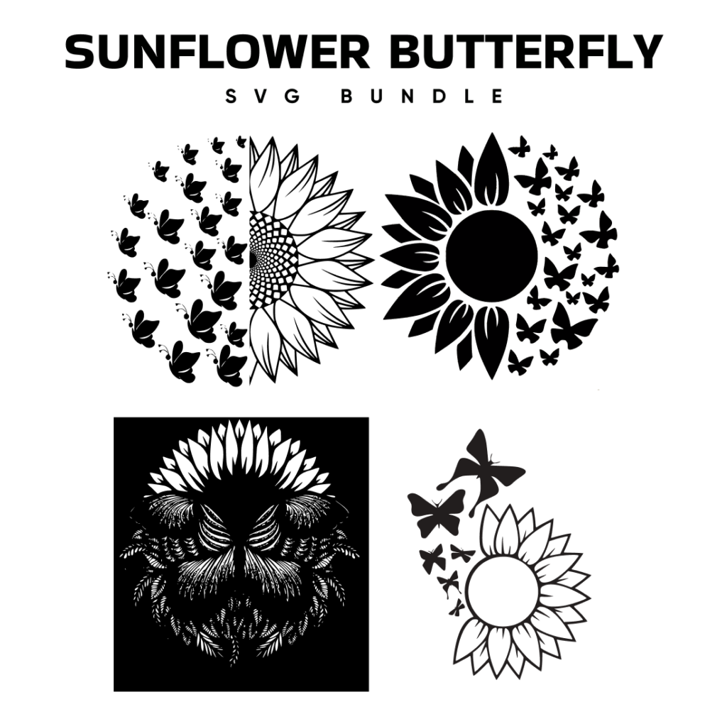 Sunflower SVG Black and White | Master Bundles