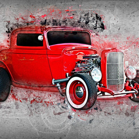 12 Vintage Classic Cars HQ Graphics with Grunge Style | MasterBundles