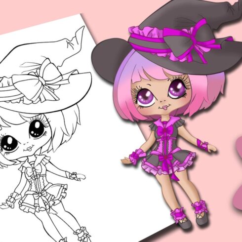 Halloween Witch Digital Stamp – MasterBundles