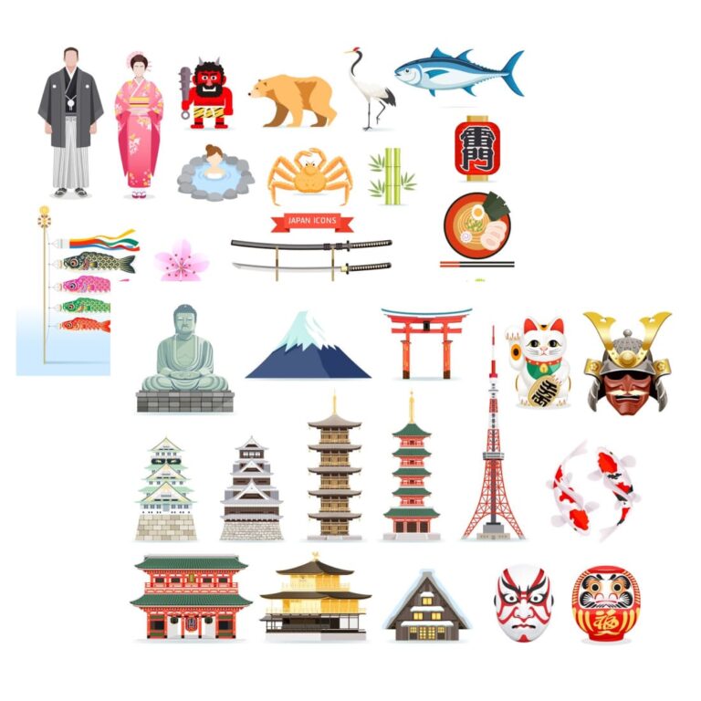 Japan Famous Landmark Icons – MasterBundles