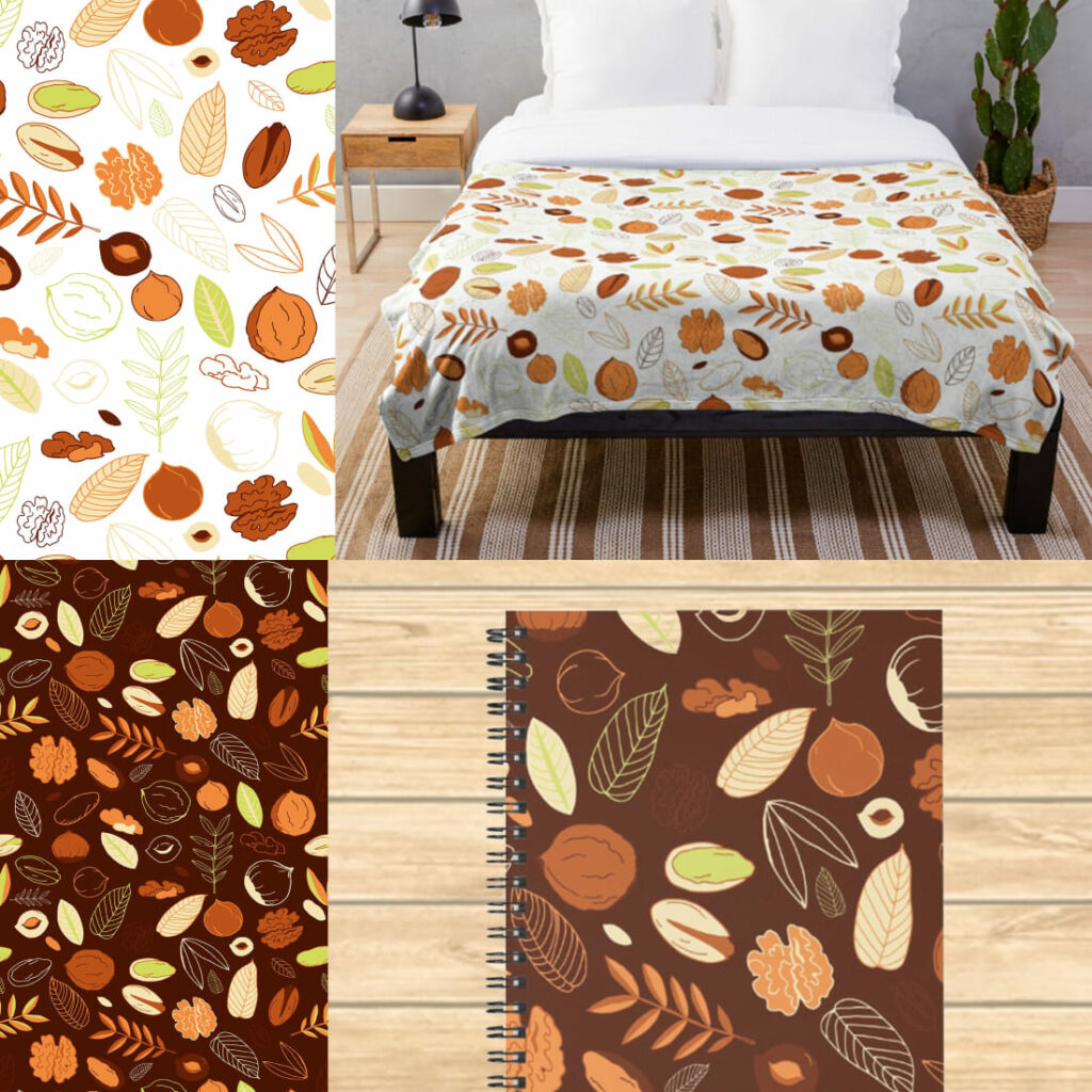 Nuts. Seamless Patterns – MasterBundles