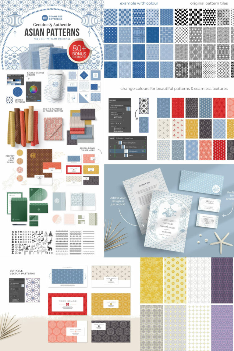 100 Asian Patterns – MasterBundles