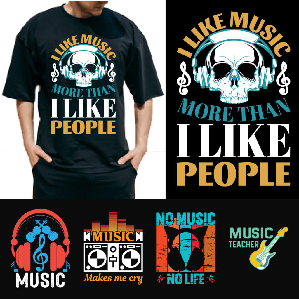 15 Music T-Shirt Design Bundle - MasterBundles