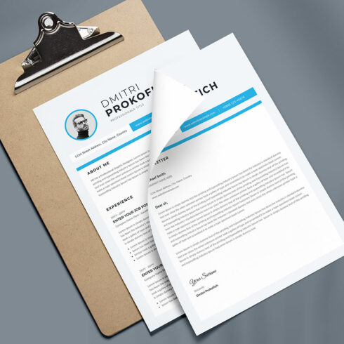 Minimalist Resume CV Template | MasterBundles