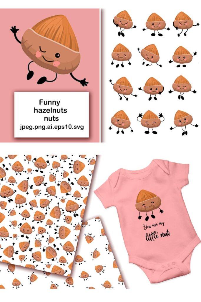 Hazelnuts Nuts Cute Characters With Human Faces – MasterBundles