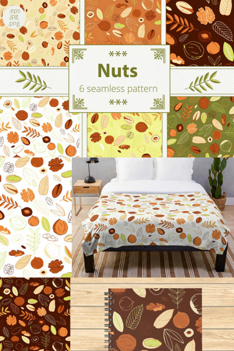 Nuts. Seamless Patterns – MasterBundles