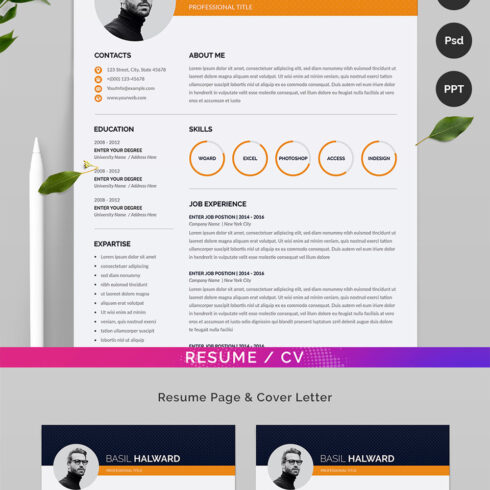 Modern And Simple Resume CV Template - MasterBundles