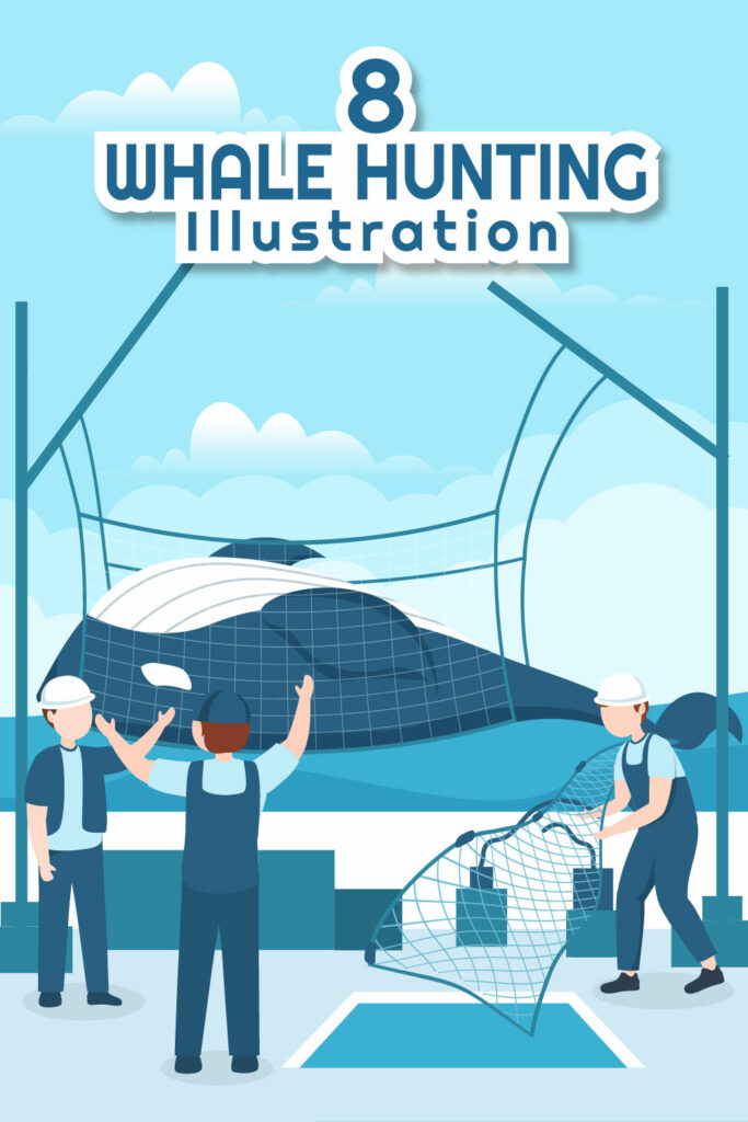 8 Whale Hunting Illustration - MasterBundles