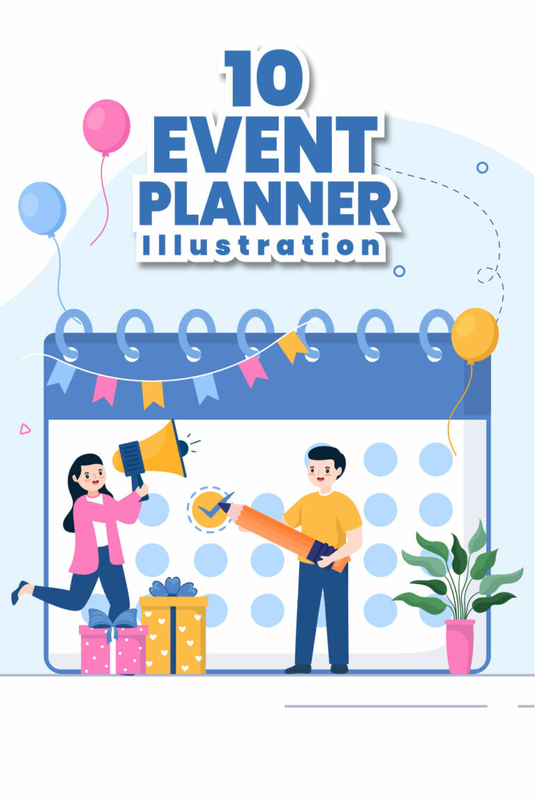 10 Event Planner Flat Illustration - MasterBundles
