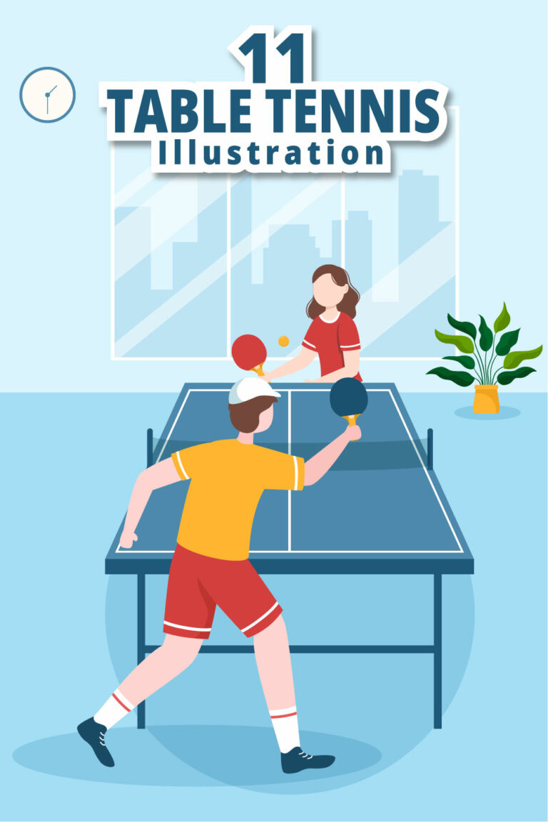 11 Playing Table Tennis Sports Illustration - MasterBundles