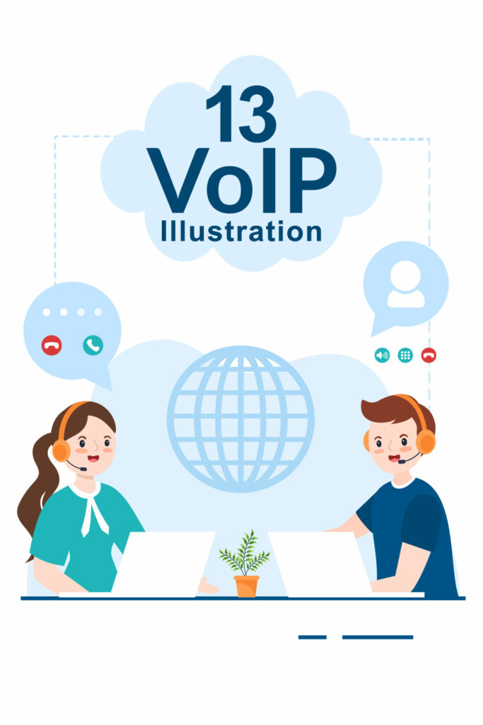 13 VOIP or Voice Over Internet Protocol Illustration - MasterBundles
