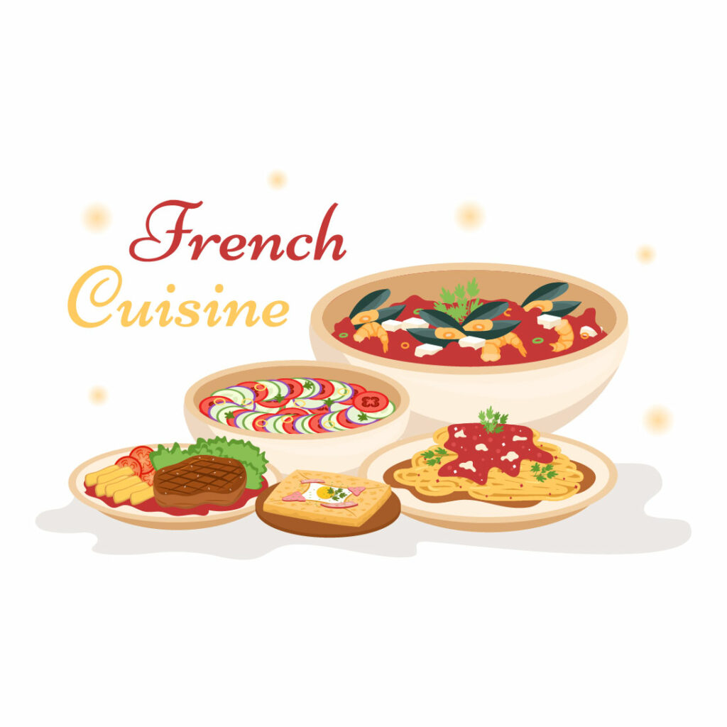 10 French Food Cuisine Restaurant Illustration - MasterBundles