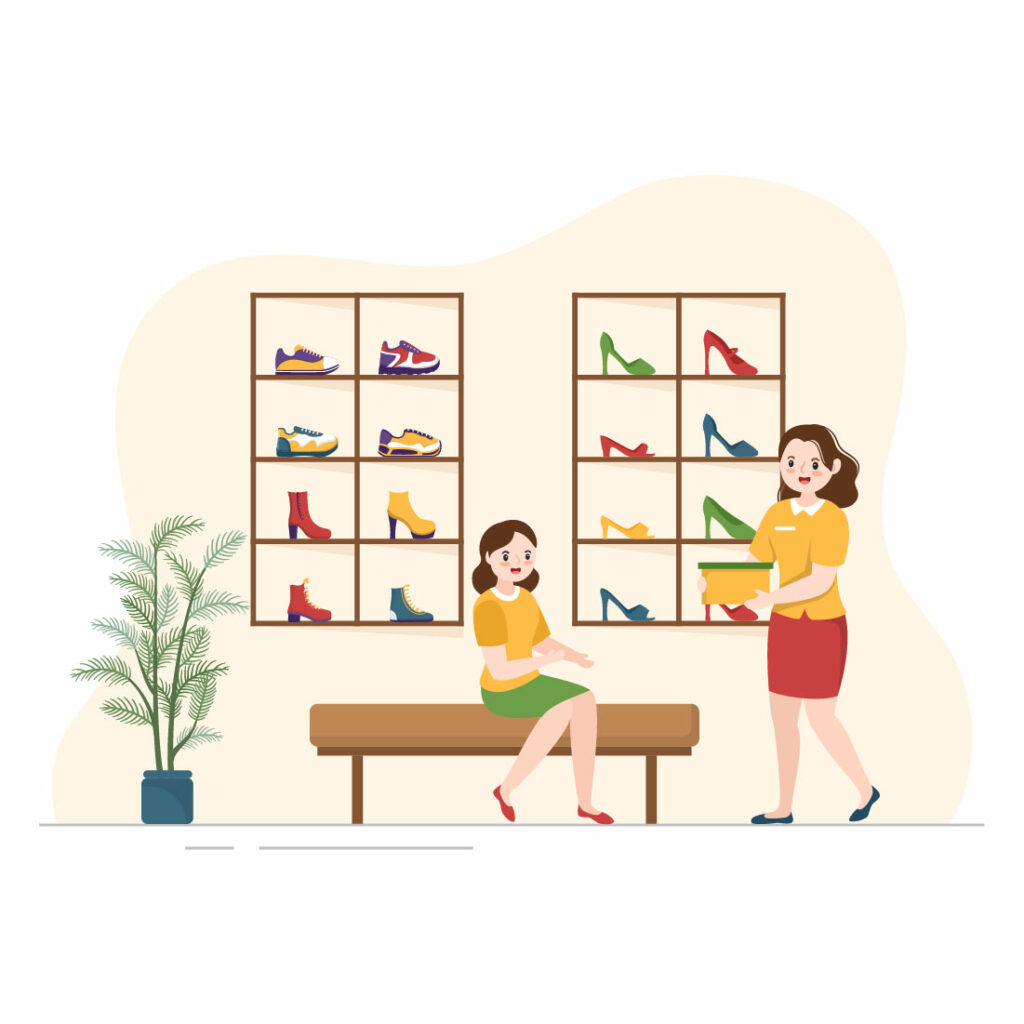8 Shoe Store Flat Illustration - MasterBundles