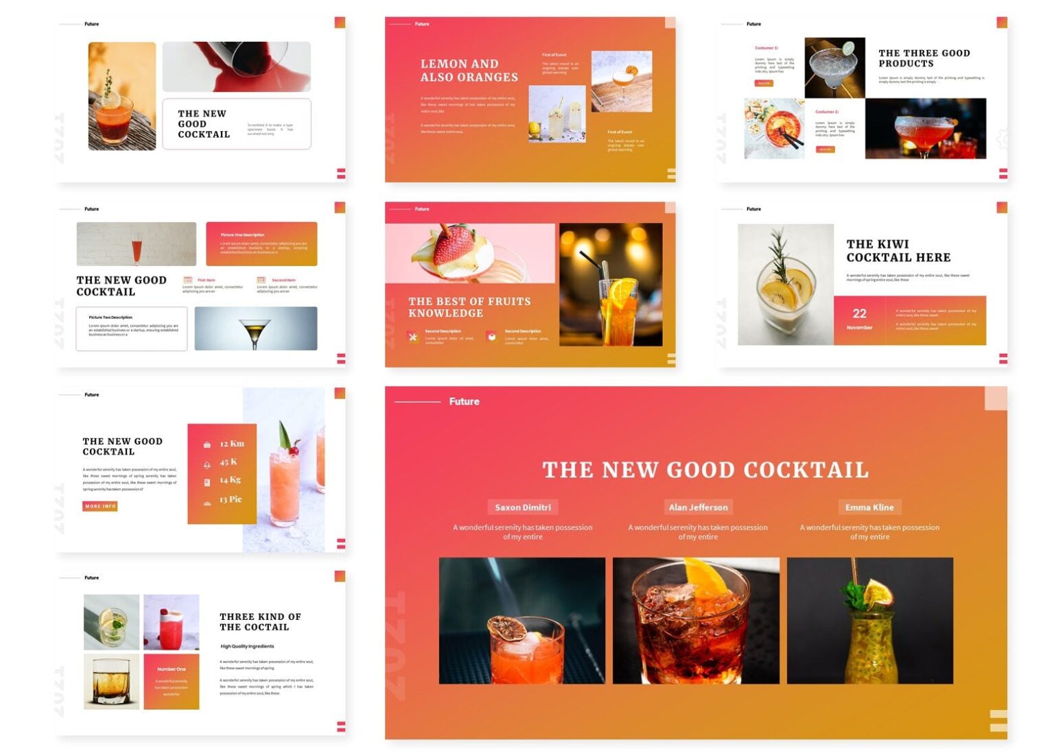 Cocktail PowerPoint Template – MasterBundles
