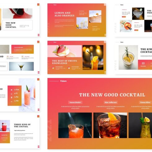 Cocktail Google Slides Template | Master Bundles