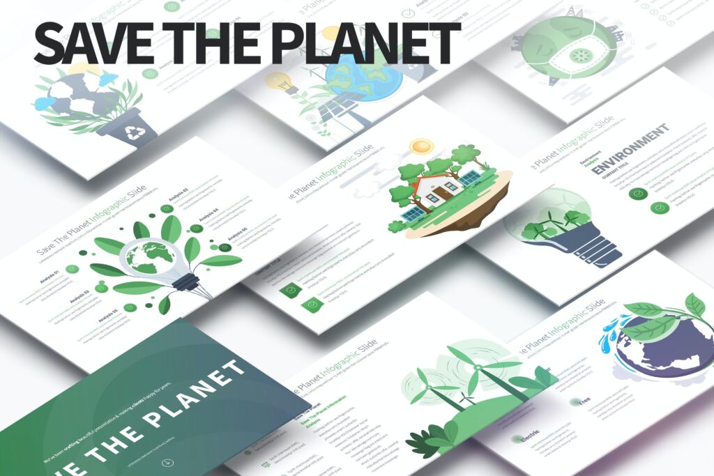 Save The Planet PowerPoint Infographics Slides – MasterBundles