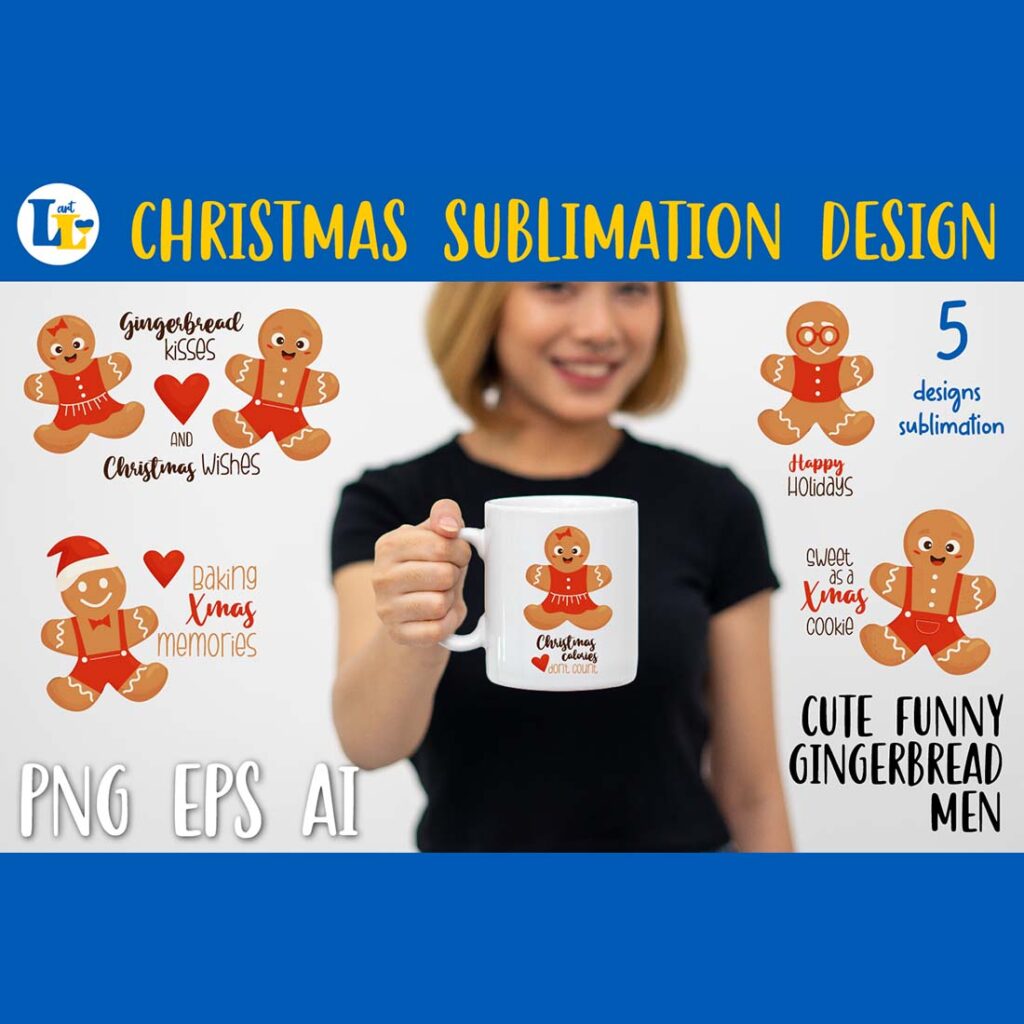 Cute Christmas gingerbread men|Cool Sublimation Design - MasterBundles