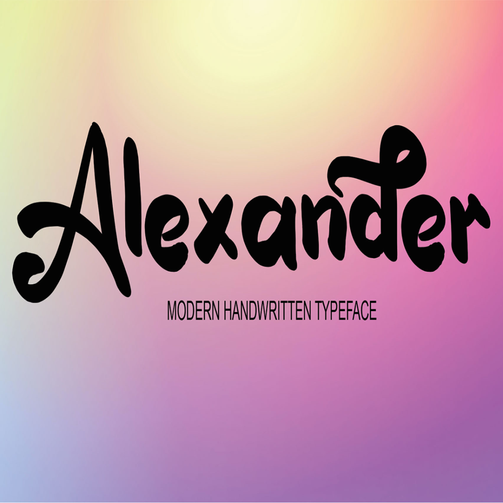 Handwriting Sans Serif Font Alexander Design - MasterBundles