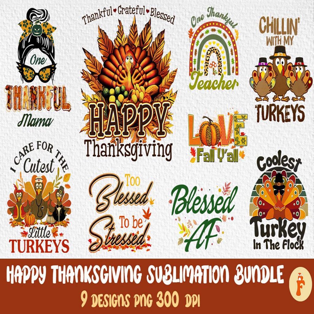 9 Beautiful Happy Thanksgiving T-Shirt Designs - MasterBundles