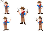 30 Cowboys Editable Clipart Set | MasterBundles